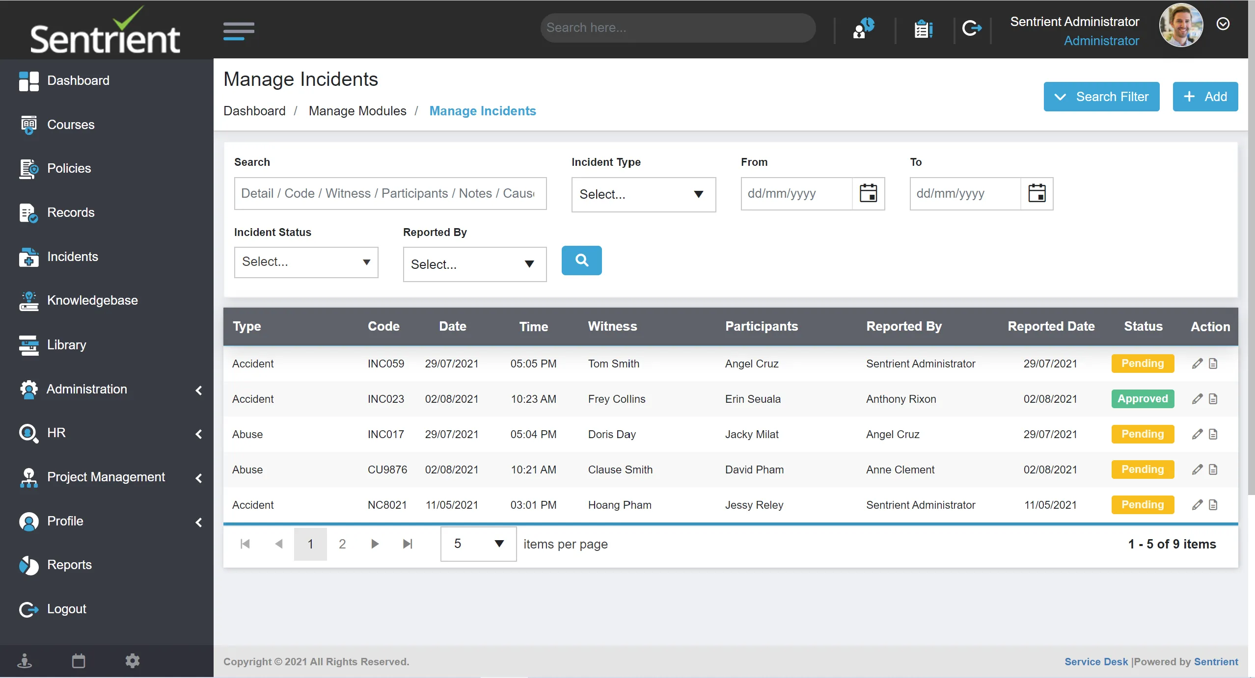 Best Online Incident Reporting System Software | Sentrient